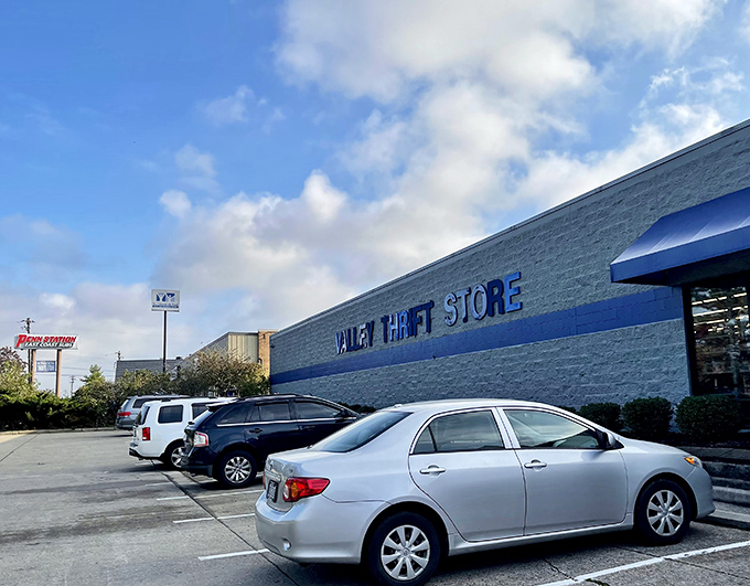 This blue-striped building holds more surprises than a game show contestant's wildest dreams.