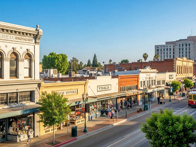 Visalia's charming downtown invites window shopping and people-watching, where historic buildings house modern bargains.