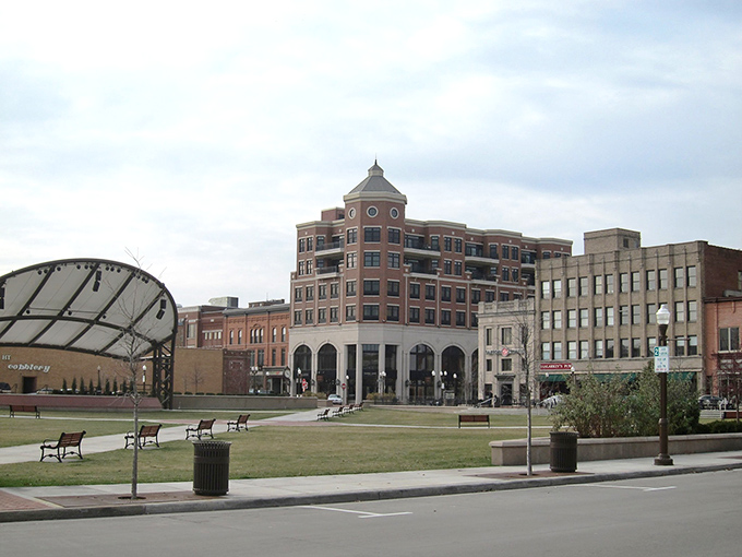 Wausau's downtown skyline shows off its blend of historic and modern architecture, creating a postcard-perfect riverfront scene.