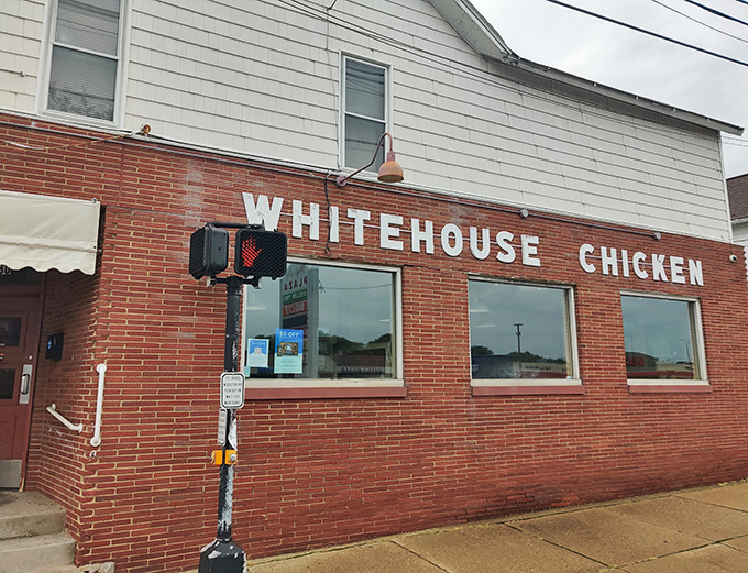 White House Chicken's brick facade whispers "legendary" while the chicken inside absolutely shouts it from rooftops.