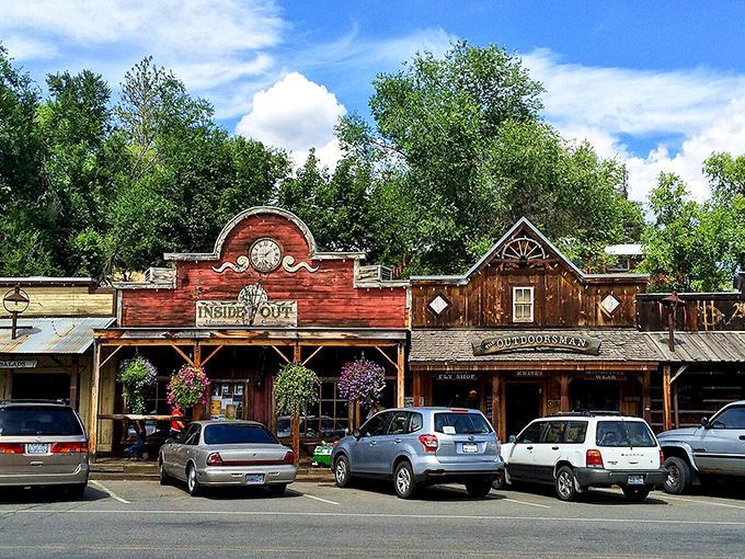 Wild West storefronts line the street like a movie set that actually serves real coffee.