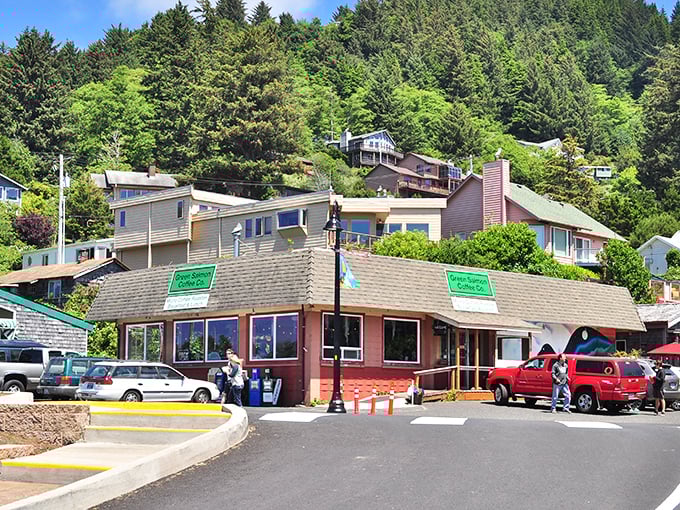 In Yachats, even the traffic seems to slow down, as if vehicles themselves want to soak in those stunning coastal views.