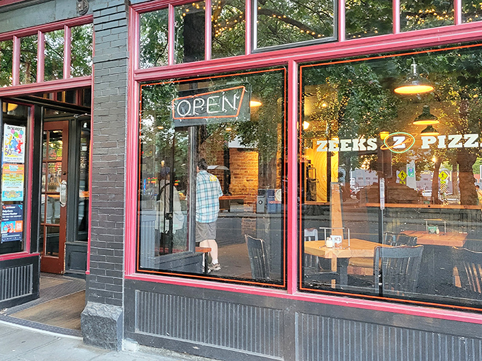 Big windows reveal the magic happening inside, where wood-fired ovens work their delicious alchemy all day.