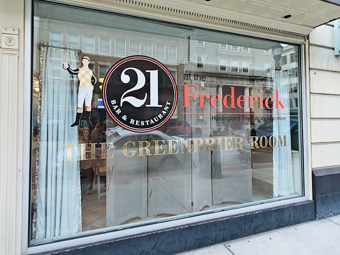 Behind this classic storefront lies 21 at the Frederick, where Huntington's finest steaks meet impeccable service in the Greenbrier Room.