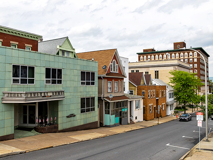 Tree-lined streets create natural canopies over Altoona's neighborhoods, offering shade and small-town serenity year-round.