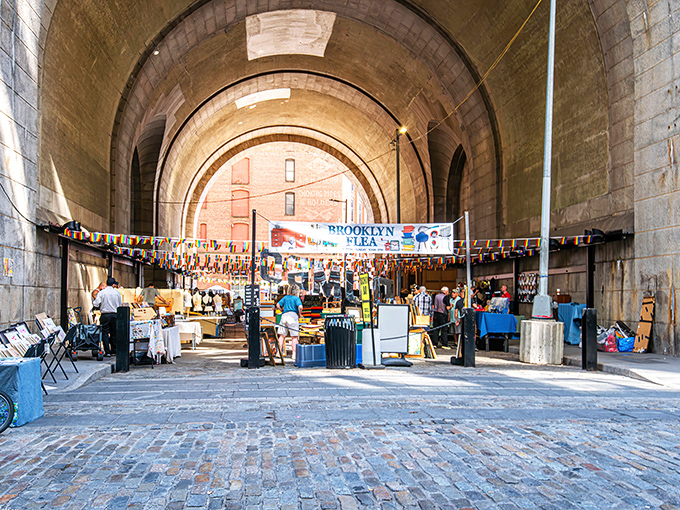 Stone archways echo with laughter as families hunt for treasures in this timeless marketplace.
