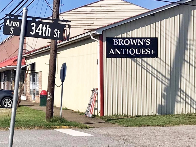 The corner location of Brown's Antiques+ makes it impossible to miss. Your wallet might be in danger, but your home decor will thank you.