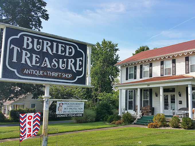 When a thrift store looks like a postcard from small-town America, you know the bargains inside will tell stories.
