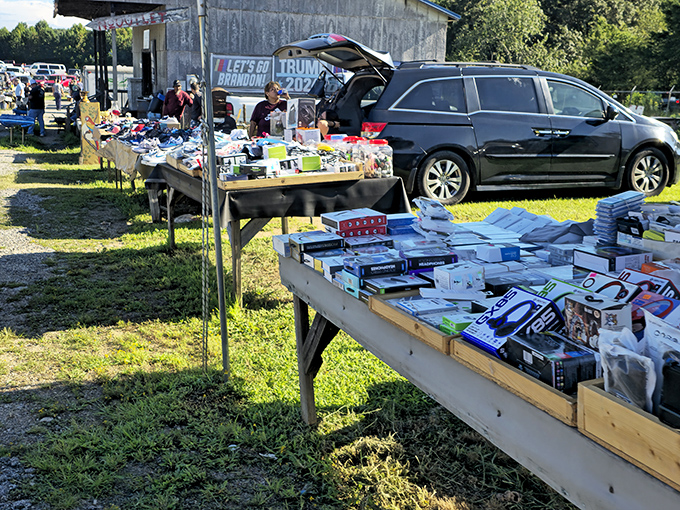 Those outdoor tables tell stories of community gatherings where neighbors become friends over shared love of good deals.