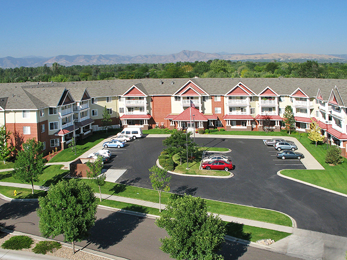 This aerial view shows perfectly planned community living where neighbors become lifelong friends.