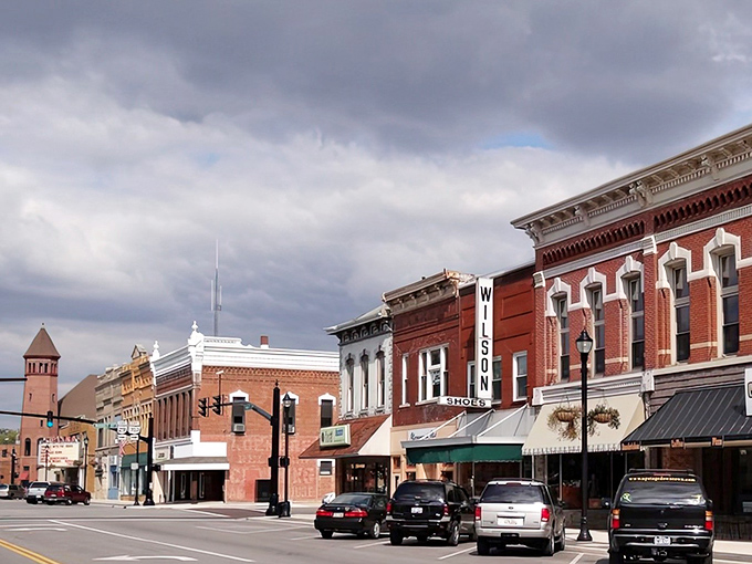 Victorian elegance lines every block, creating a postcard-perfect scene for leisurely afternoon strolls.