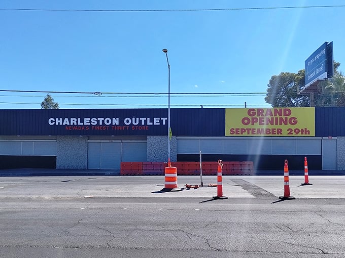 "Grand Opening" promises fresh treasures at Charleston Outlet. Like Vegas slots, but everyone wins something good!