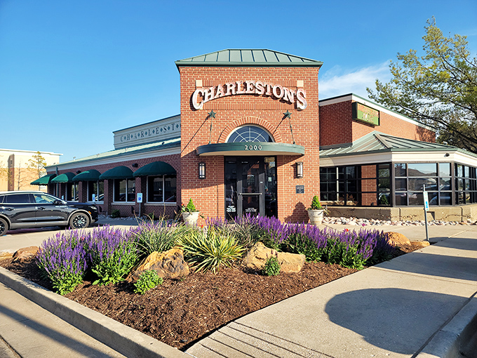 Those welcoming green awnings and manicured landscaping hint at the Southern hospitality waiting inside.