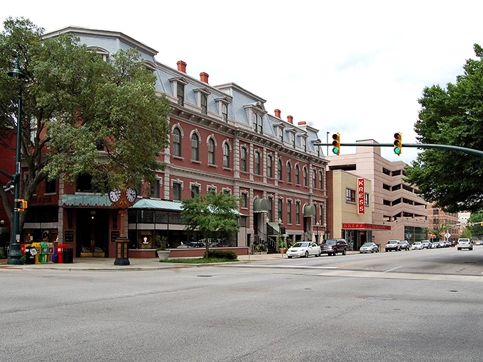Downtown Columbia's historic buildings tell stories in brick and mortar. That red structure on the corner has more character than most Hollywood celebrities!