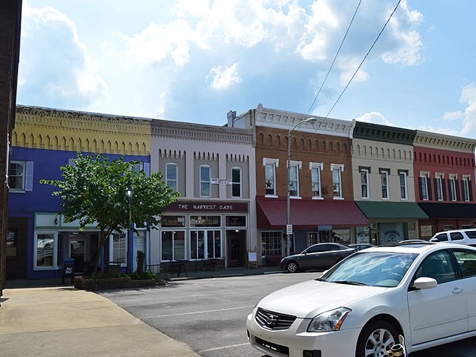 Classic American downtown where every storefront whispers "affordable living" in your ear.