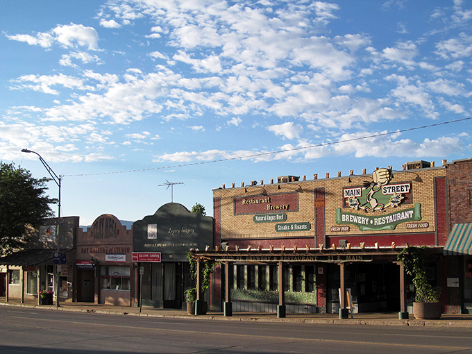 Classic Western architecture frames a community where your dollar still means something special.