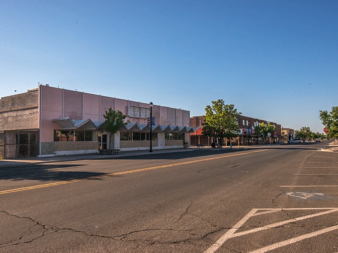 Wide streets and local businesses create the kind of downtown where everyone still waves at passing neighbors.