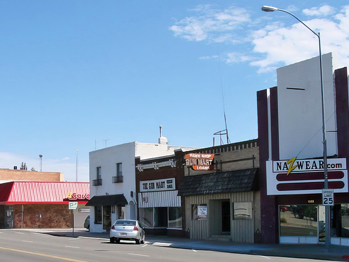 Historic brick facades stand proudly against big sky country, offering timeless small-town charm.