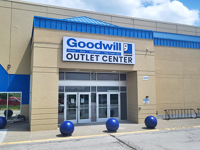Blue bins of possibility await at this Goodwill mothership. The thrill of the hunt has never been more affordable!