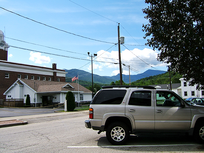 The mountains beyond Gorham frame the town like nature's own picture frame, perfect for your next holiday card.