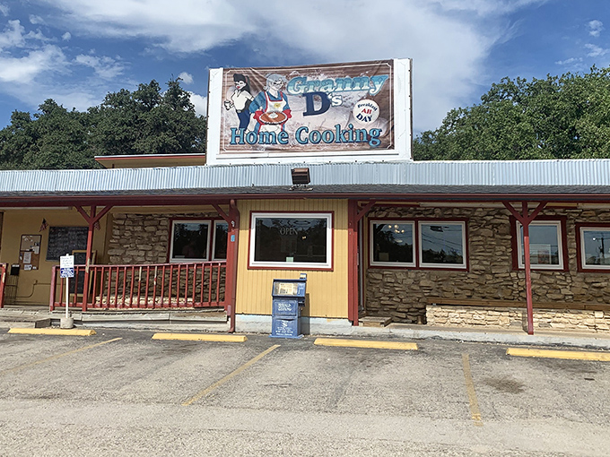 Stone and yellow siding give Granny D's that perfect "just like grandma's house" vibe, if grandma was the best cook in Texas.