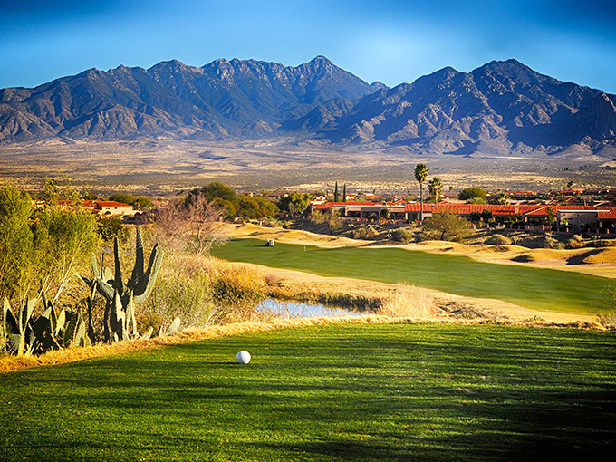 Where golf courses create emerald ribbons through the desert landscape. Mother Nature and human design in perfect harmony!