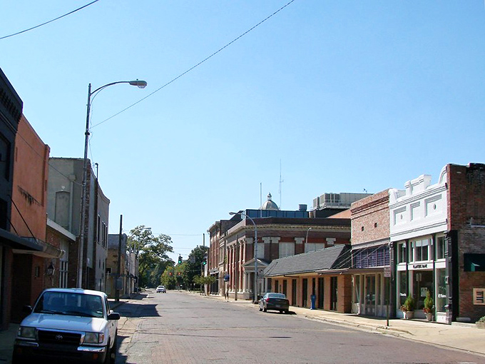 Classic brick buildings line Greenwood's streets, where time moves slower than molasses on a January morning.