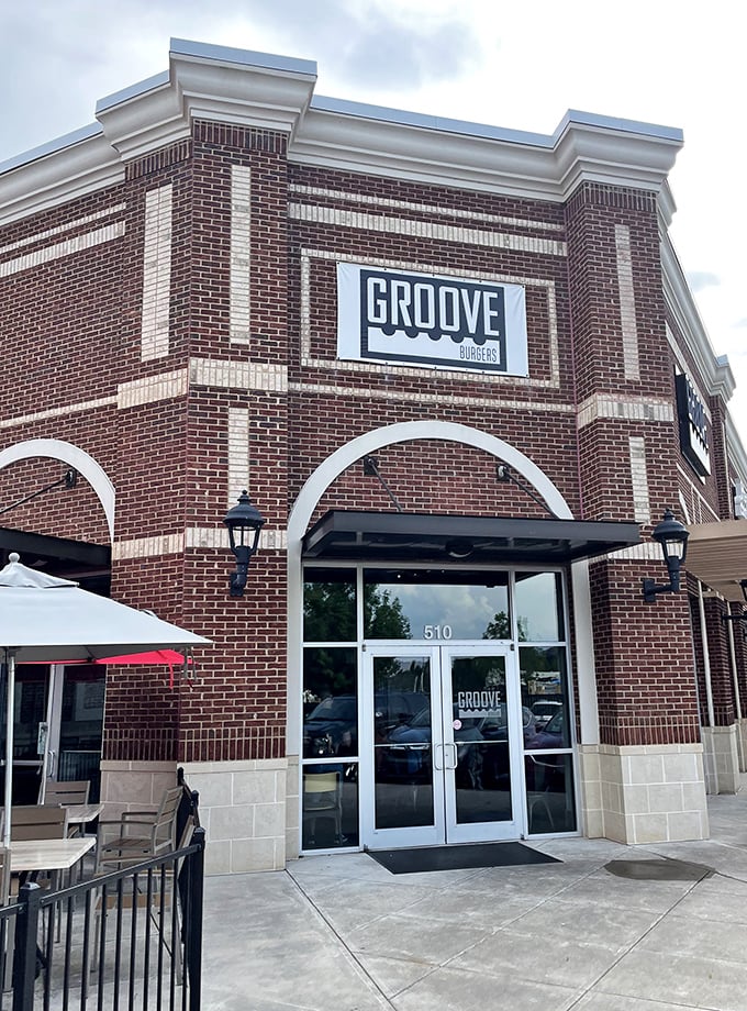 Clean lines and welcoming design signal serious burger craftsmanship awaits inside this Athens gem.