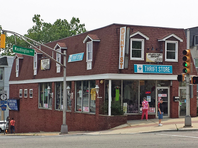 Corner thrift shops like this Belleville standout are where vintage Pyrex dreams and gently-used sweater fantasies come true for the budget-conscious explorer.