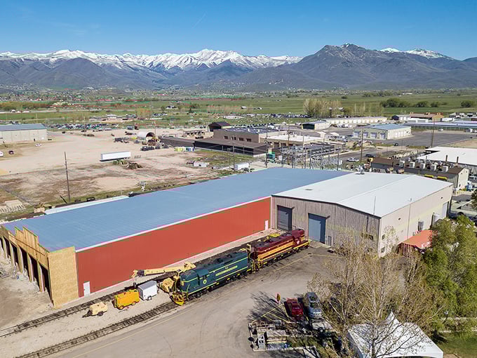 Snow-capped peaks frame this valley town like nature's own picture frame around perfection.