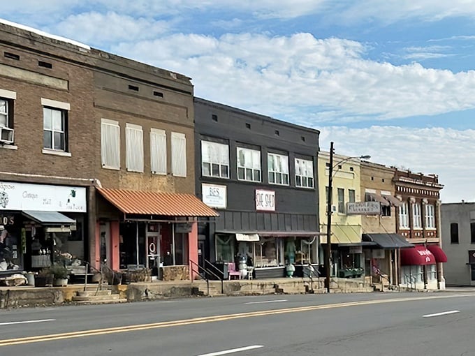 Historic storefronts line Heber Springs' welcoming downtown. The kind of place where "rush hour" means three cars at the four-way stop.