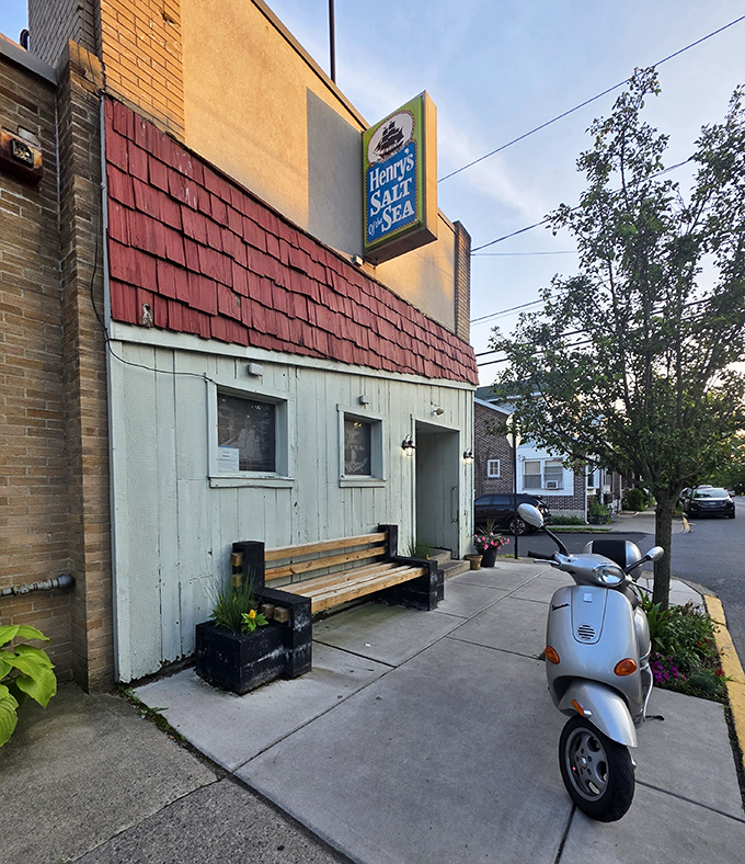 This cozy corner spot whispers "fresh seafood" louder than any flashy sign ever could.