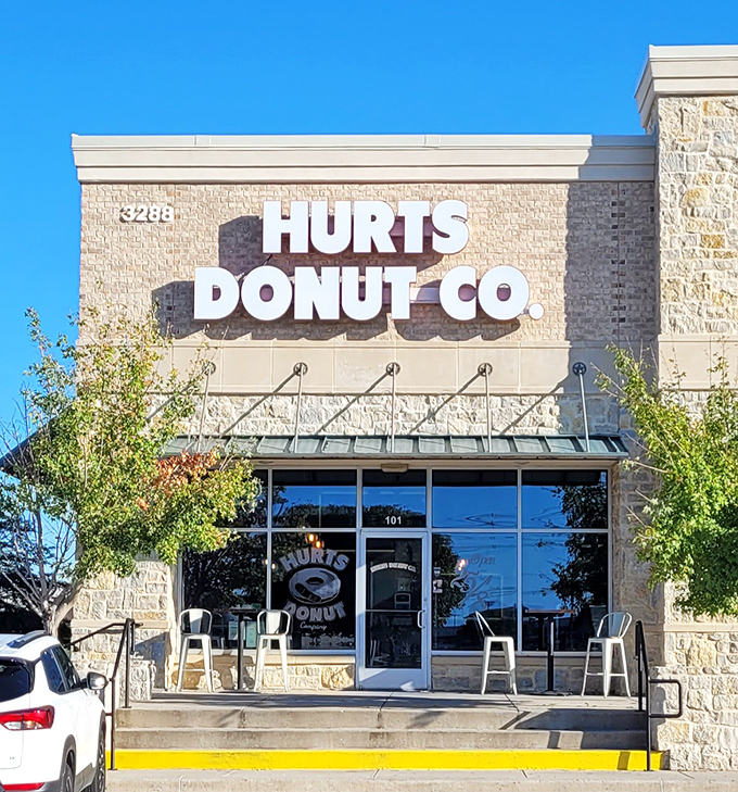 Hurts Donut's stone fa&ccedil;ade stands proud under Texas blue skies. The name may suggest pain, but trust me&mdash;this is the good kind of hurt.