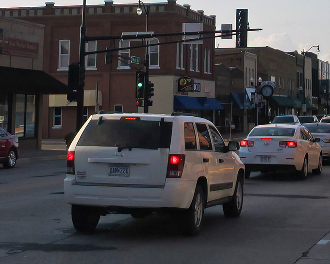 Evening light transforms Hutchinson's main drag into a Norman Rockwell painting come to life.