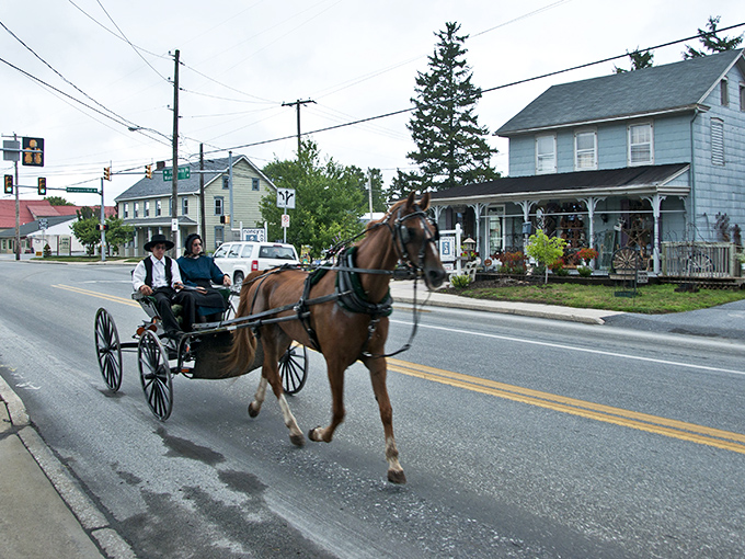 Horse and buggy transportation isn't just for show here&mdash;it's how the folks who make your favorite whoopie pies get to work.