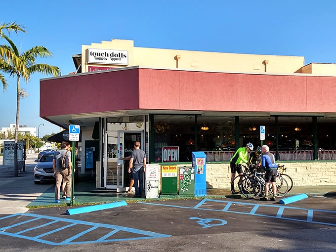 Where locals gather when the South Beach scene gets too much. Those cyclists know exactly where to fuel up!