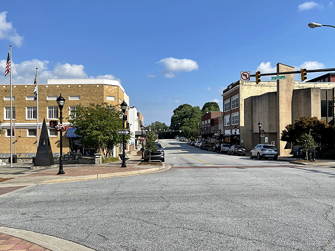 Main Street stretches ahead like an invitation to slow down and actually notice the world around you.