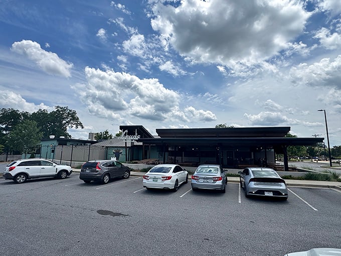 Modern meets traditional at Lewis Barbecue, where the building looks as fresh as the brisket tastes.