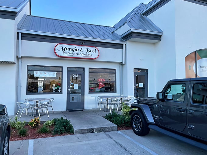 A slice of Italy tucked into Cocoa Beach, Mangia & Bevi's charming entrance promises authentic flavors just steps from the sand.