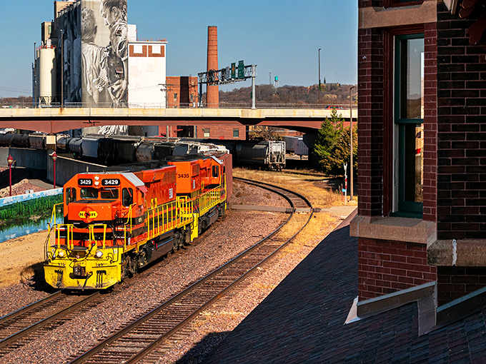 Railroad tracks weave through Mankato's industrial landscape, connecting this affordable city to the wider world of commerce.