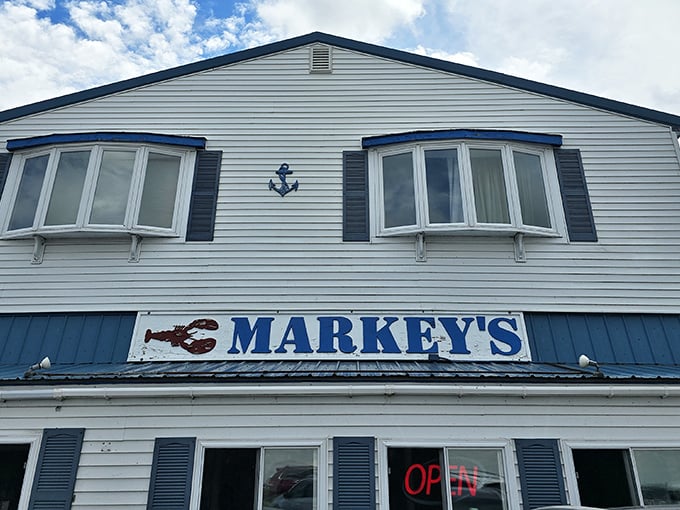 The anchor on Markey's building isn't just decoration &ndash; it's a promise of authentic maritime dining.