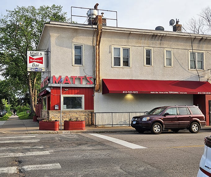 This red-fronted Minneapolis institution has been serving molten cheese magic for decades. No frills, just thrills.