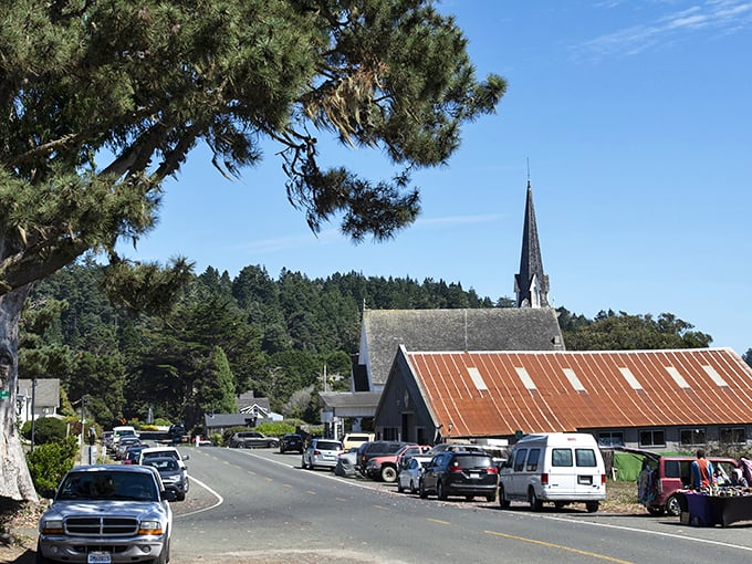 The church steeple stands sentinel over Mendocino's picture-perfect streets. Norman Rockwell would've needed extra paint.