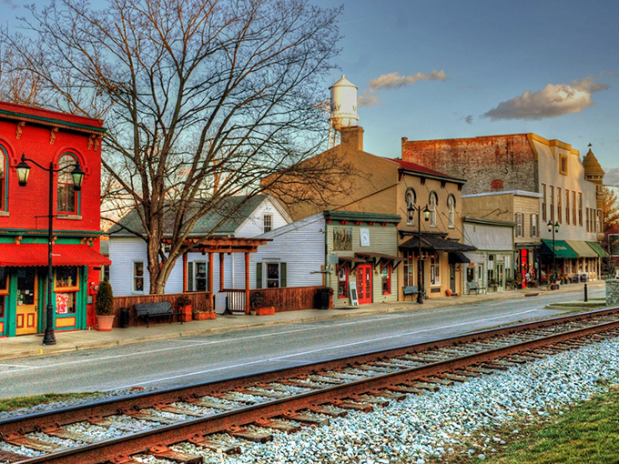 The golden hour hits Midway's historic buildings just right, making this railroad town glow like it's auditioning for a Hallmark movie.