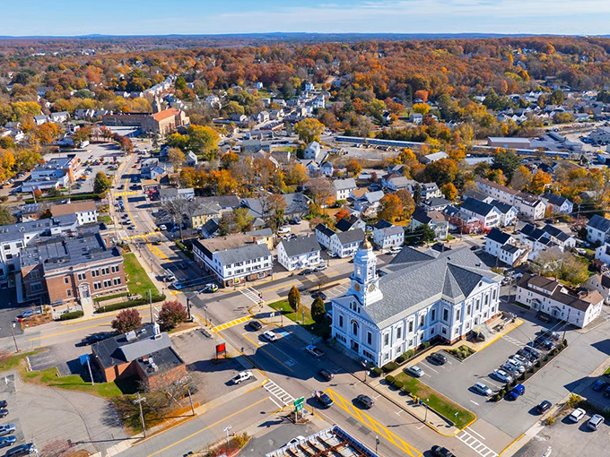 A bird's eye view of Milford reveals its perfect blend of New England charm and small-town affordability.