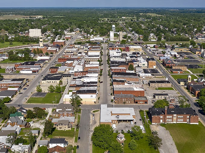 Tree-lined streets and orderly blocks prove that good planning never goes out of style.