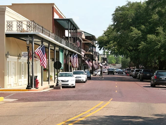 Front Street in Natchitoches offers that perfect small-town vibe where every building seems to whisper stories from another era.
