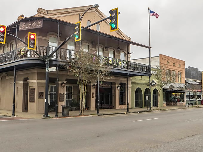 Classic storefronts line Main Street where local businesses keep the heart of New Iberia beating strong.
