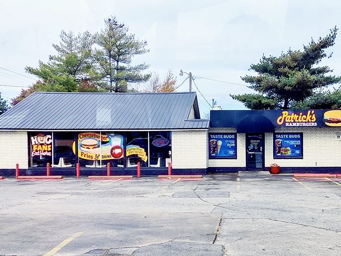 Fifty years of burger wisdom housed in this unassuming building. The red poles aren't keeping people out—they're managing the crowds!
