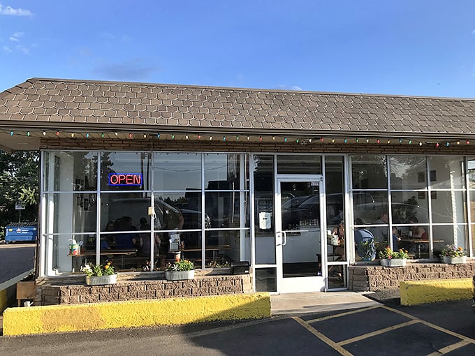Behind that simple storefront lies a pizza maker's dream - fresh ingredients and time-honored techniques.